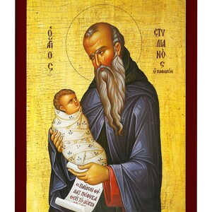Saint Stylianos Icon, Byzantine Art Wall Hanging, Handmade Greek ...