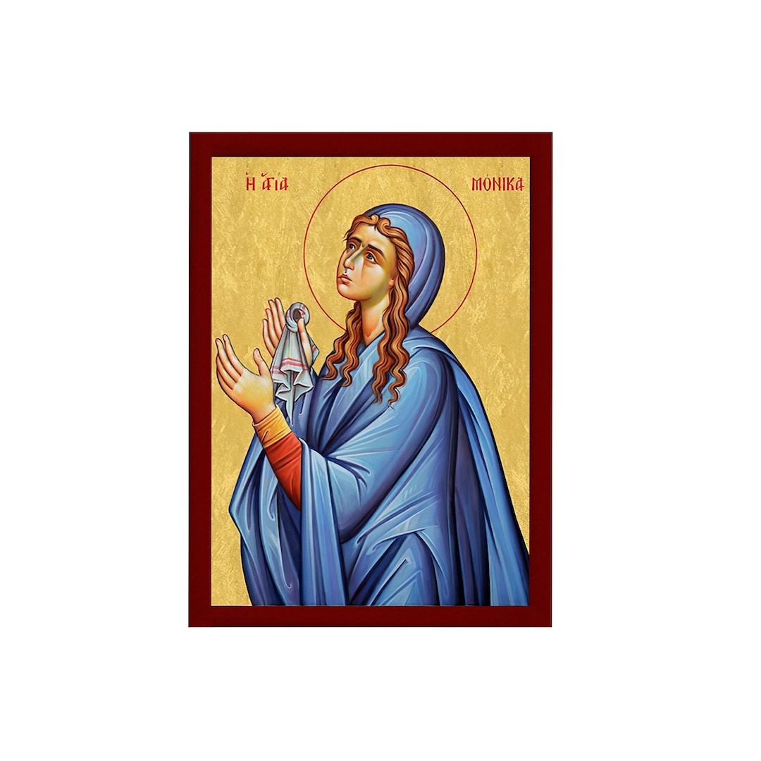 Saint Monica Icon, Handmade Greek Catholic Orthodox Icon of St Monica ...