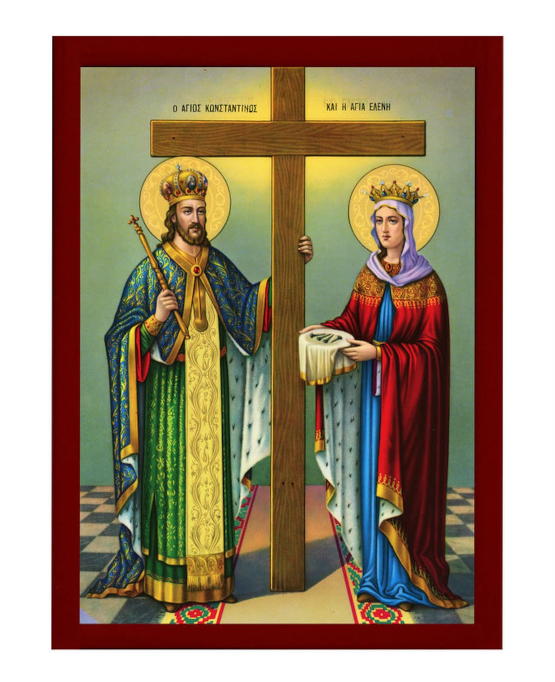 Saint Constantine Icon & Saint Helen Icon Handmade Greek - Etsy