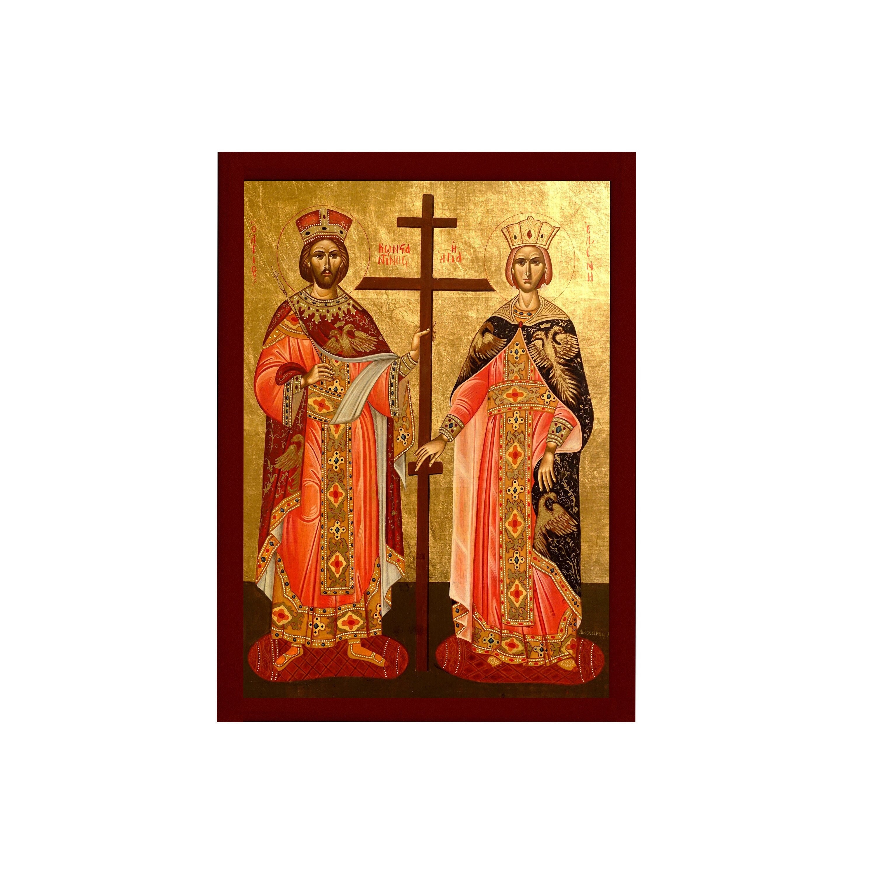 Saint Constantine Icon & Saint Helen Icon Handmade Greek | Etsy