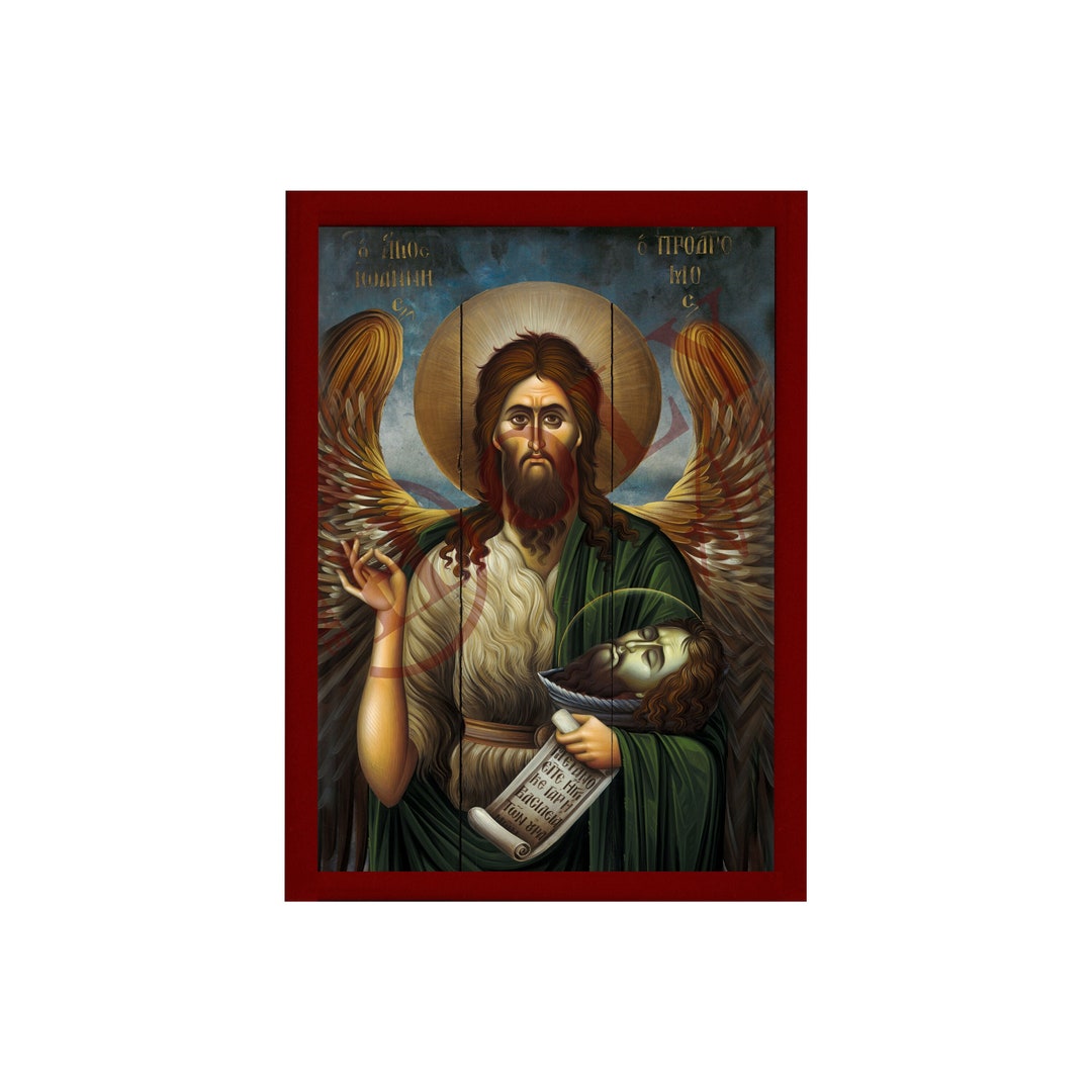 Saint John Icon, Handmade Greek Orthodox Icon of St John Baptist ...