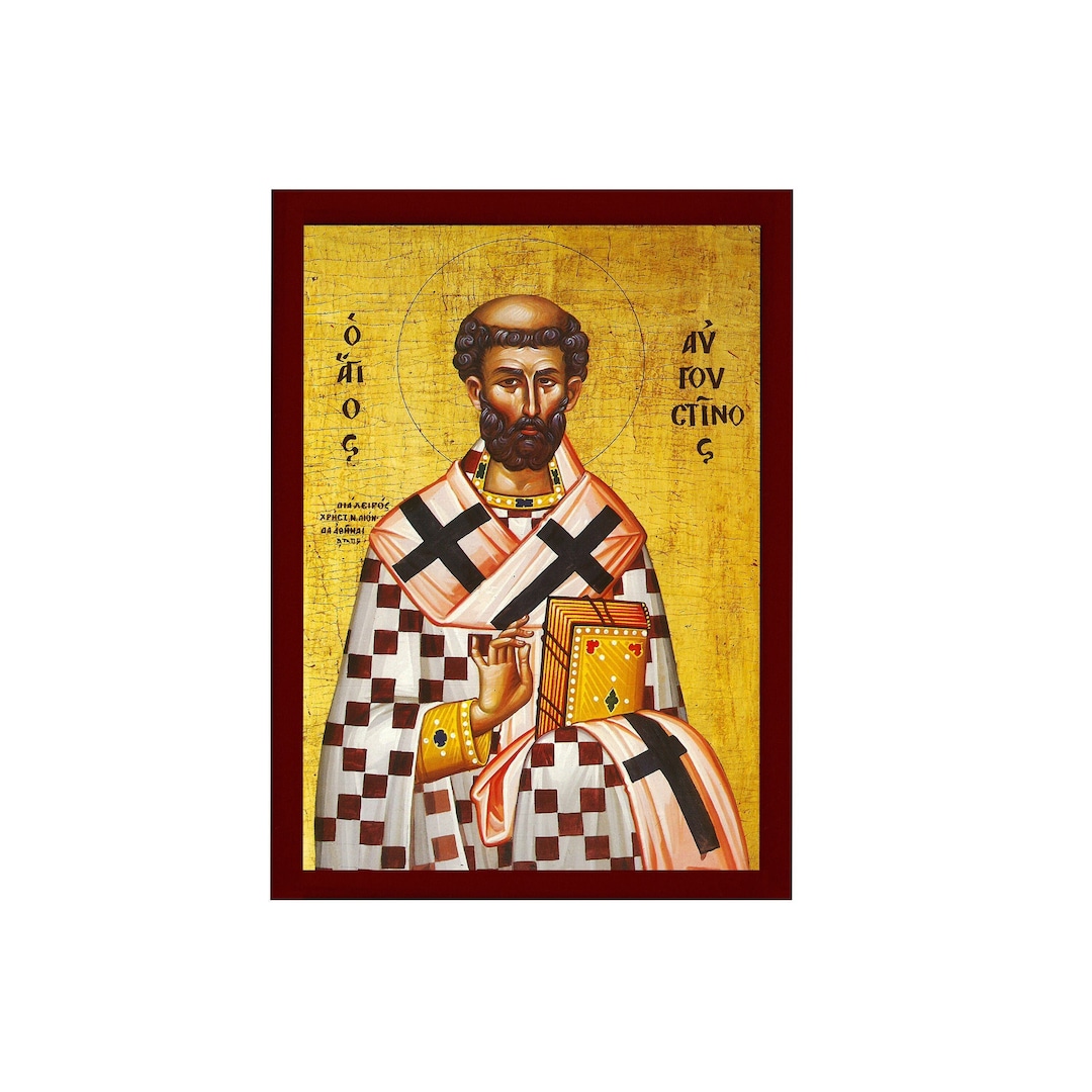 Saint Augustine Icon, Handmade Greek Orthodox Icon St Augustine of ...