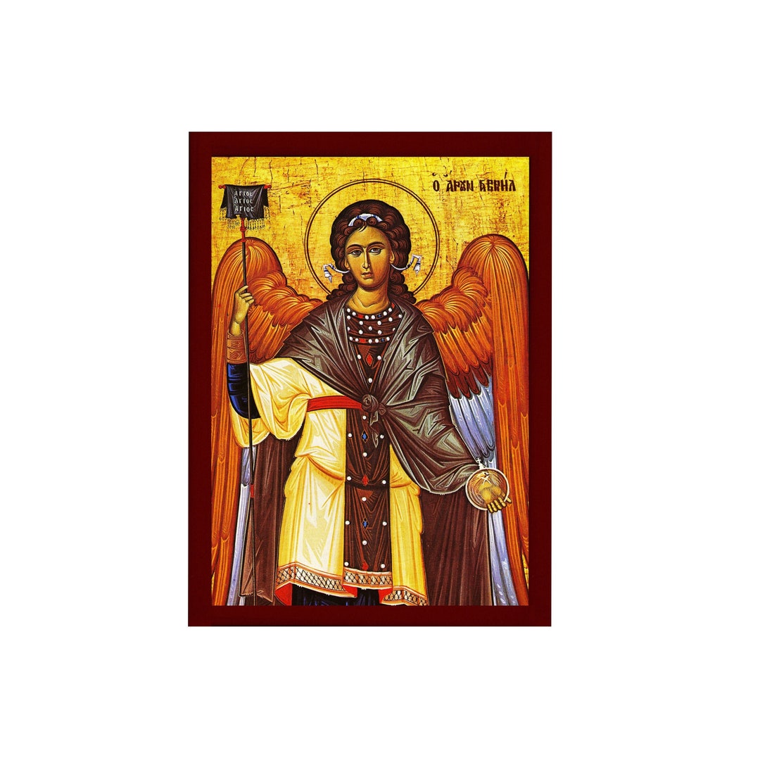 Archangel Gabriel Icon, Handmade Greek Orthodox Icon of St Gabriel ...