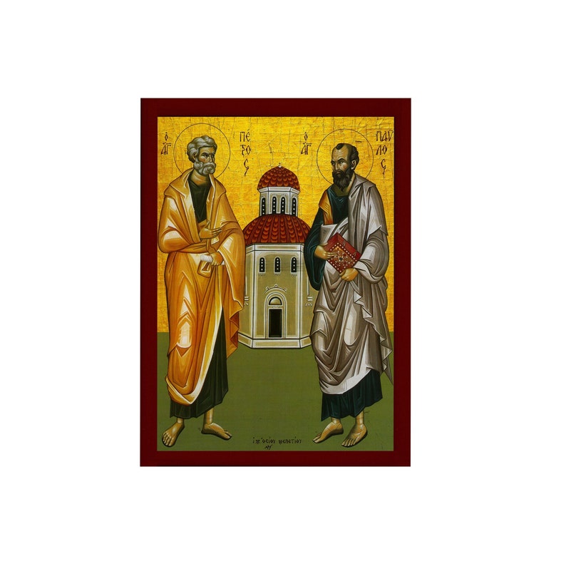 Apostle Peter and Paul Icon Handmade Greek Orthodox Icon of | Etsy
