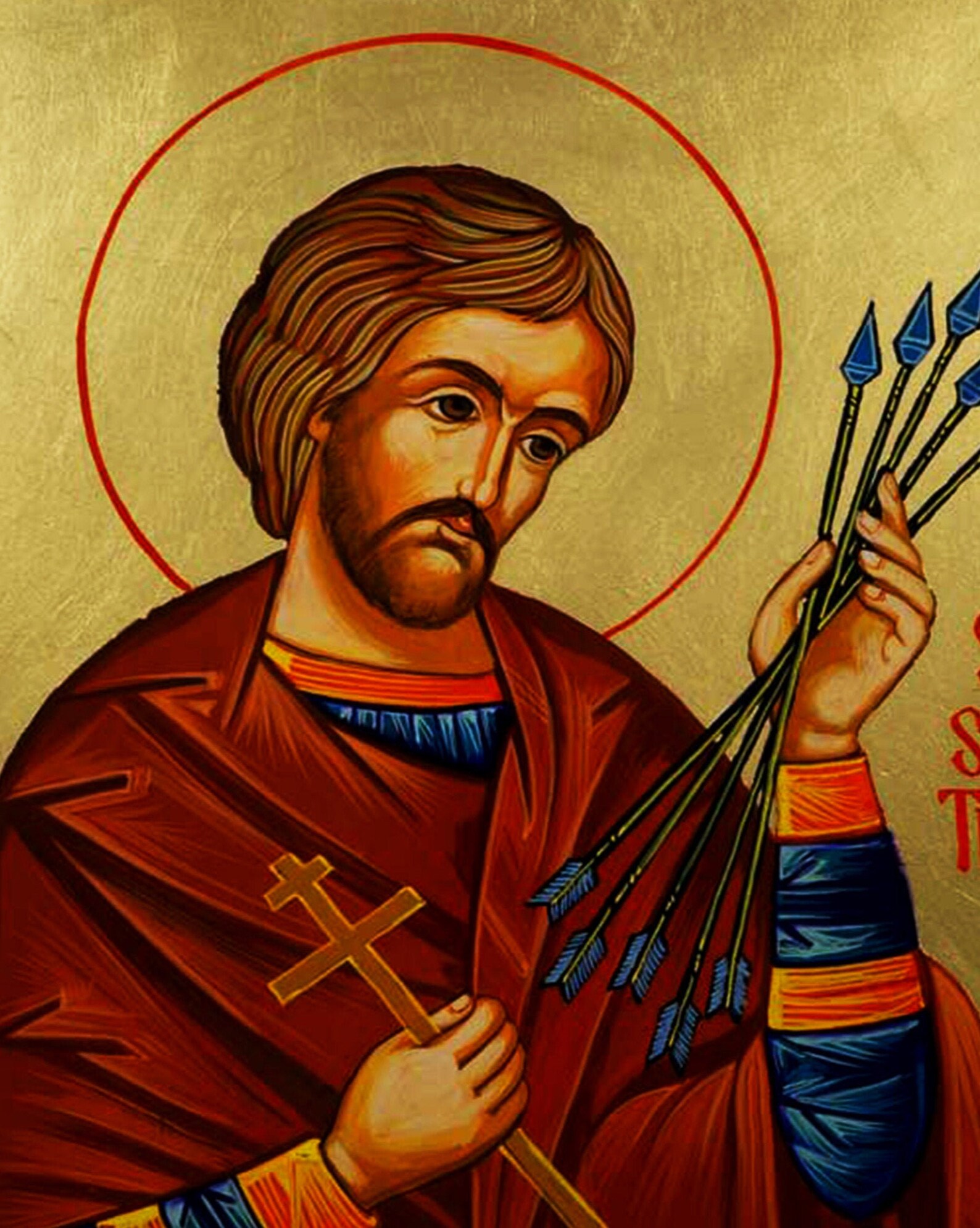 Saint Sebastian Icon Handmade Greek Orthodox Catholic Icon of - Etsy