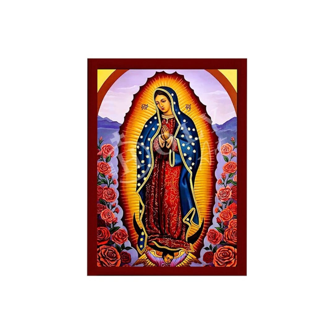 Our Lady of Guadalupe Icon, Handmade Catholic Icon of Virgin Mary De ...