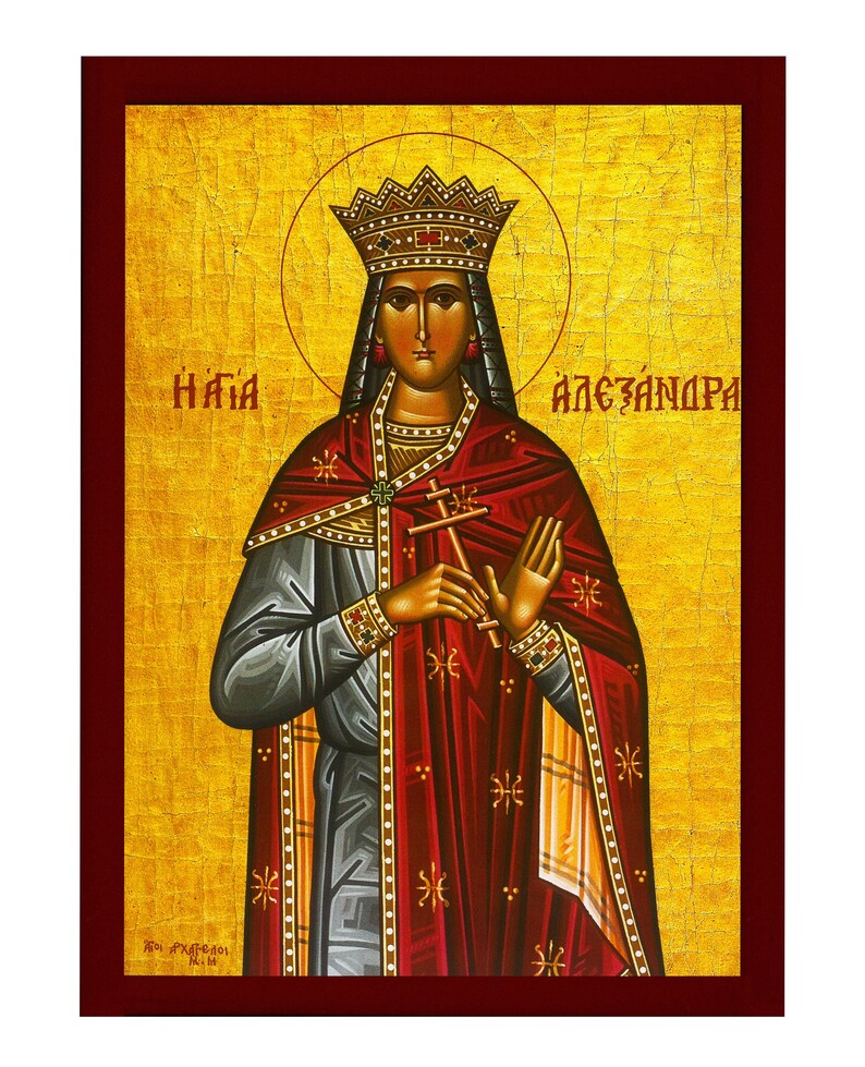 Saint Alexandra Icon the Empress, Byzantine Art Wall Hanging of St ...