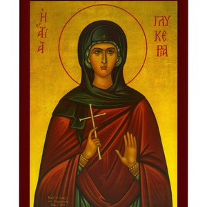 Saint Glykeria Icon, Handmade Greek Orthodox Icon of St Glyceria ...