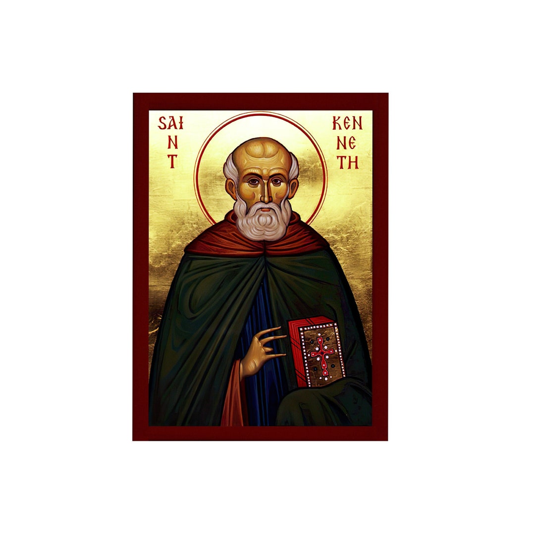 Saint Kenneth Icon, Handmade Greek Orthodox Icon of St Kenneth ...
