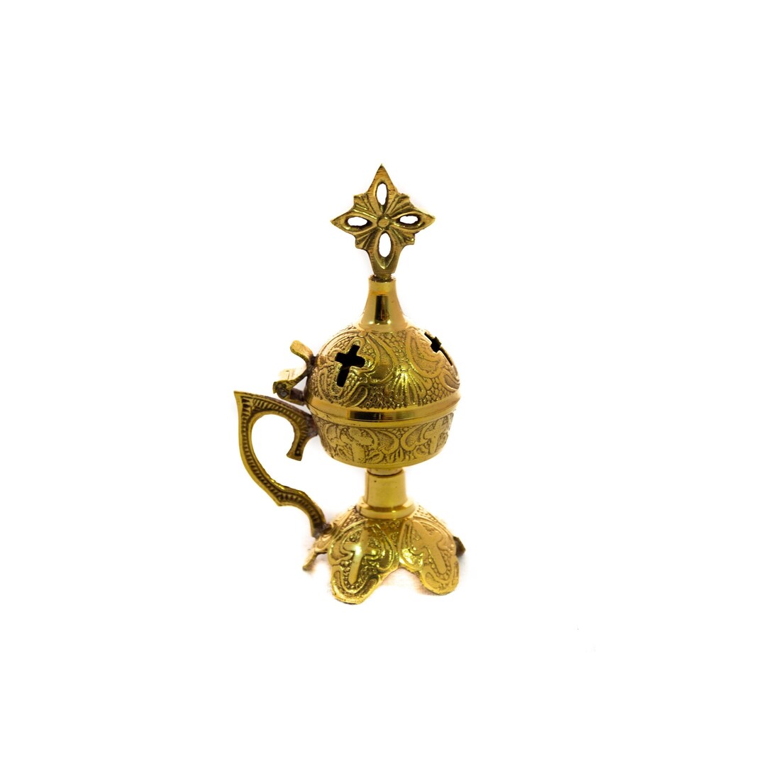 Christian Brass Resin Incense Burner, Greek Orthodox Thurible Incense ...