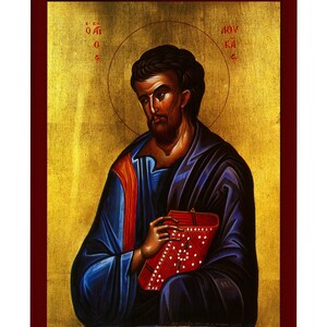 Saint Luke the Apostle Icon, Handmade Greek Orthodox Icon of Apostle ...