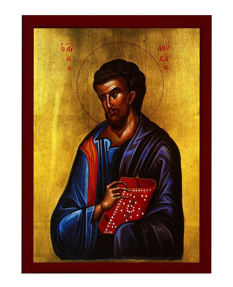 Saint Luke the Apostle Icon Handmade Greek Orthodox Icon of - Etsy