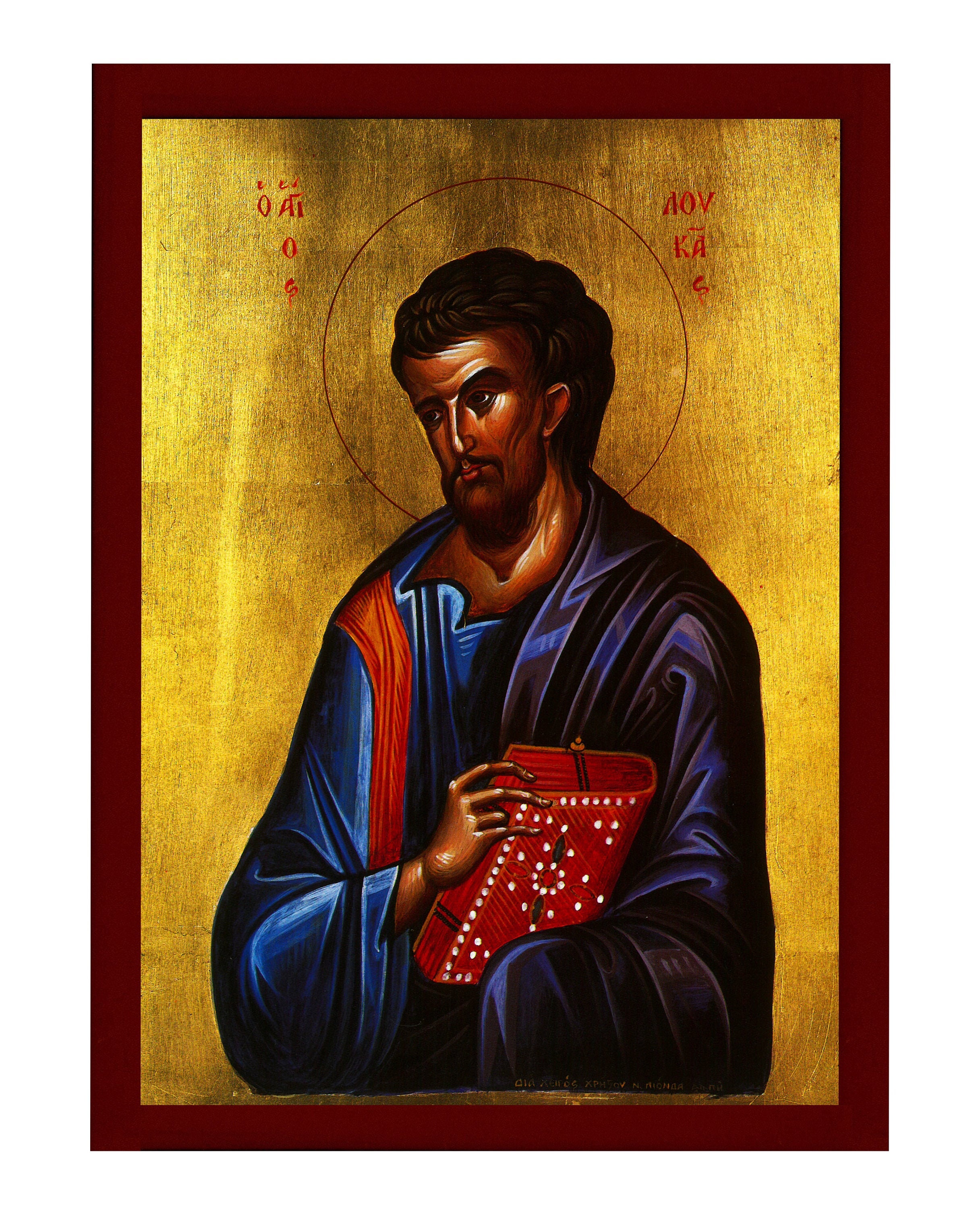 Saint Luke the Apostle Icon Handmade Greek Orthodox Icon of | Etsy