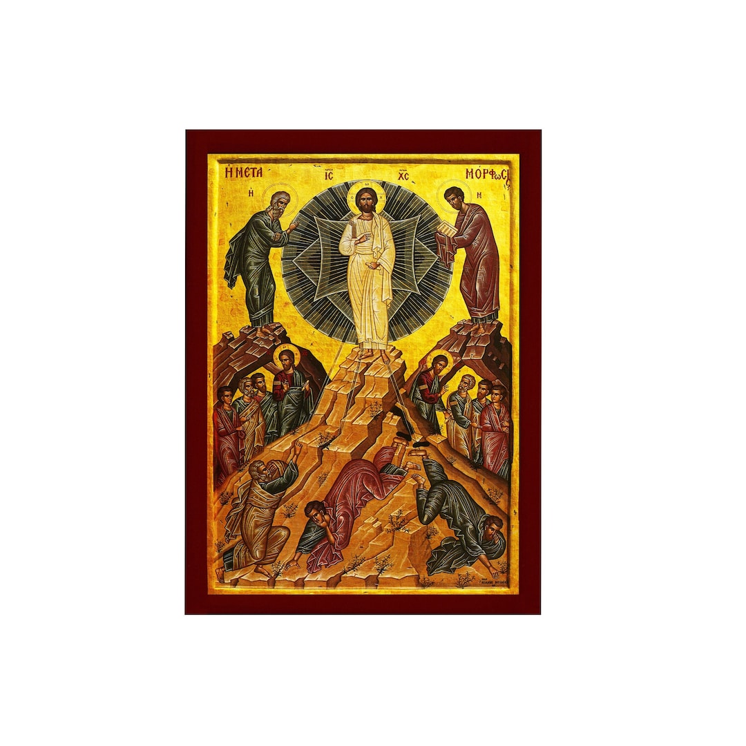 Metamorphosis Jesus Christ Icon, Handmade Greek Orthodox Icon of the ...