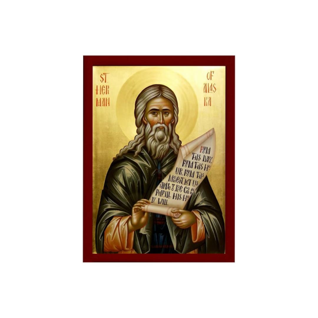 Saint Herman Icon, Handmade Greek Orthodox Icon of St Herman of Alaska ...