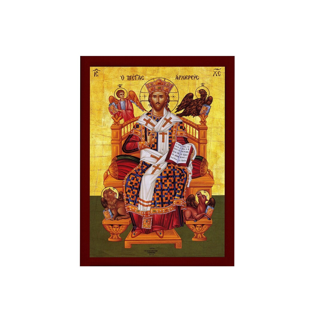 Jesus Christ Icon, the Great High Priest Handmade Greek Orthodox Icon ...