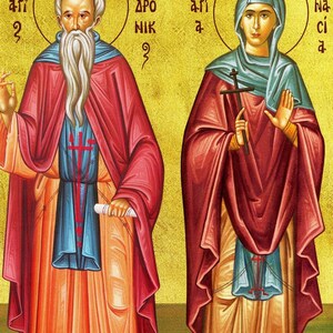 Saint Andronikos and Athanasia Icon, Handmade Greek Orthodox Icon ...