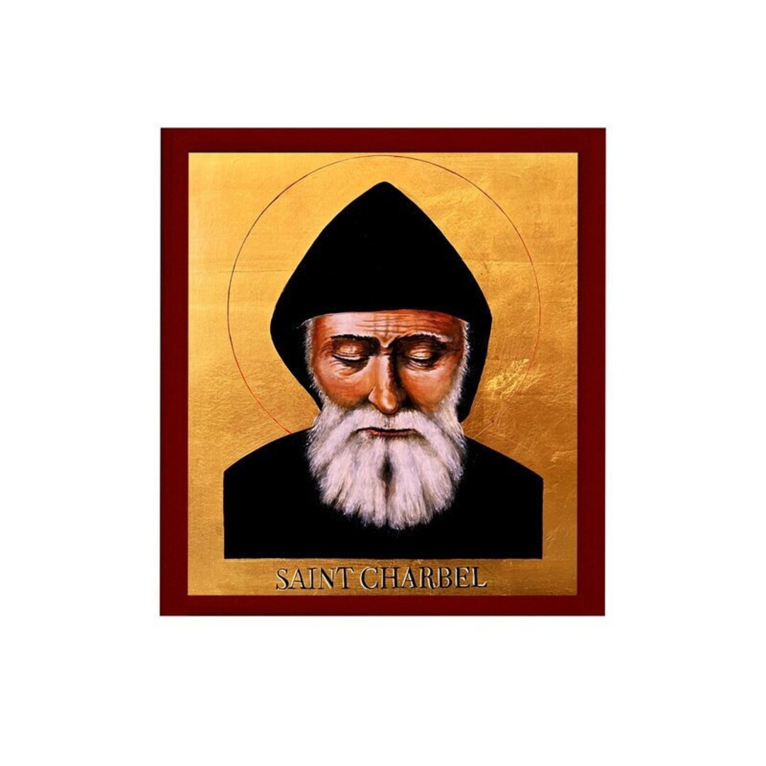 Saint Charbel Icon, Handmade Greek Orthodox Icon of St Charbel Makhlouf ...