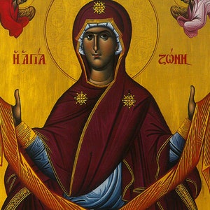 Cincture of the Theotokos Icon, Virgin Mary Icon Holy Belt, Handmade ...