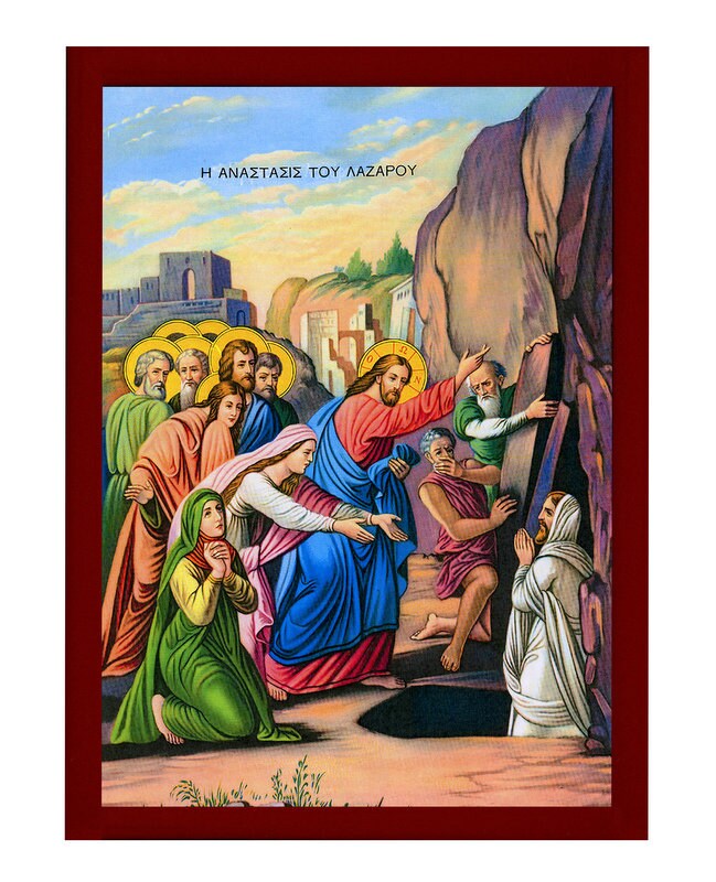 Raising of Lazarus Icon Handmade Greek Orthodox Icon - Etsy