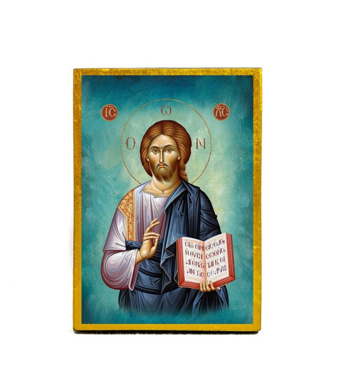 Jesus Christ Icon, Handmade Greek Orthodox Icon of Our Lord, Byzantine ...