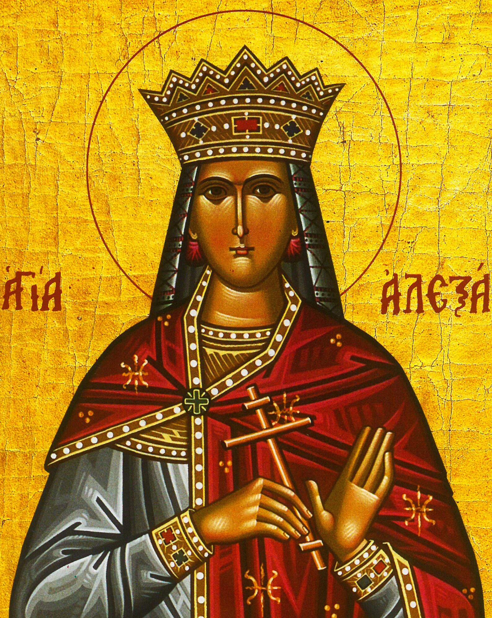 Saint Alexandra icon the Empress Byzantine art wall hanging | Etsy