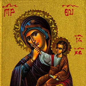 Virgin Mary Icon Panagia Paramythia Handmade Greek Orthodox - Etsy
