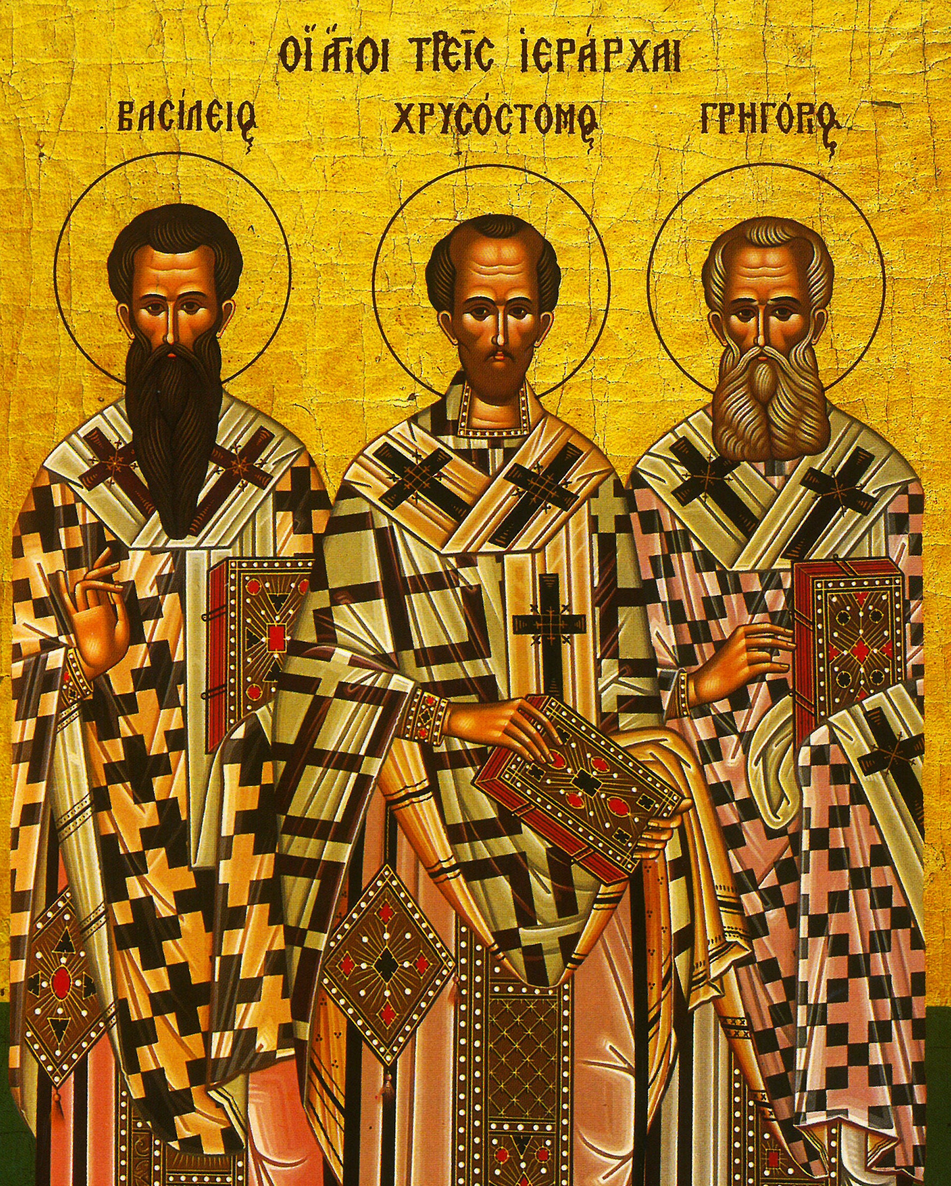 Saints Three Hierarchs icon Handmade Greek Orthodox icon of | Etsy