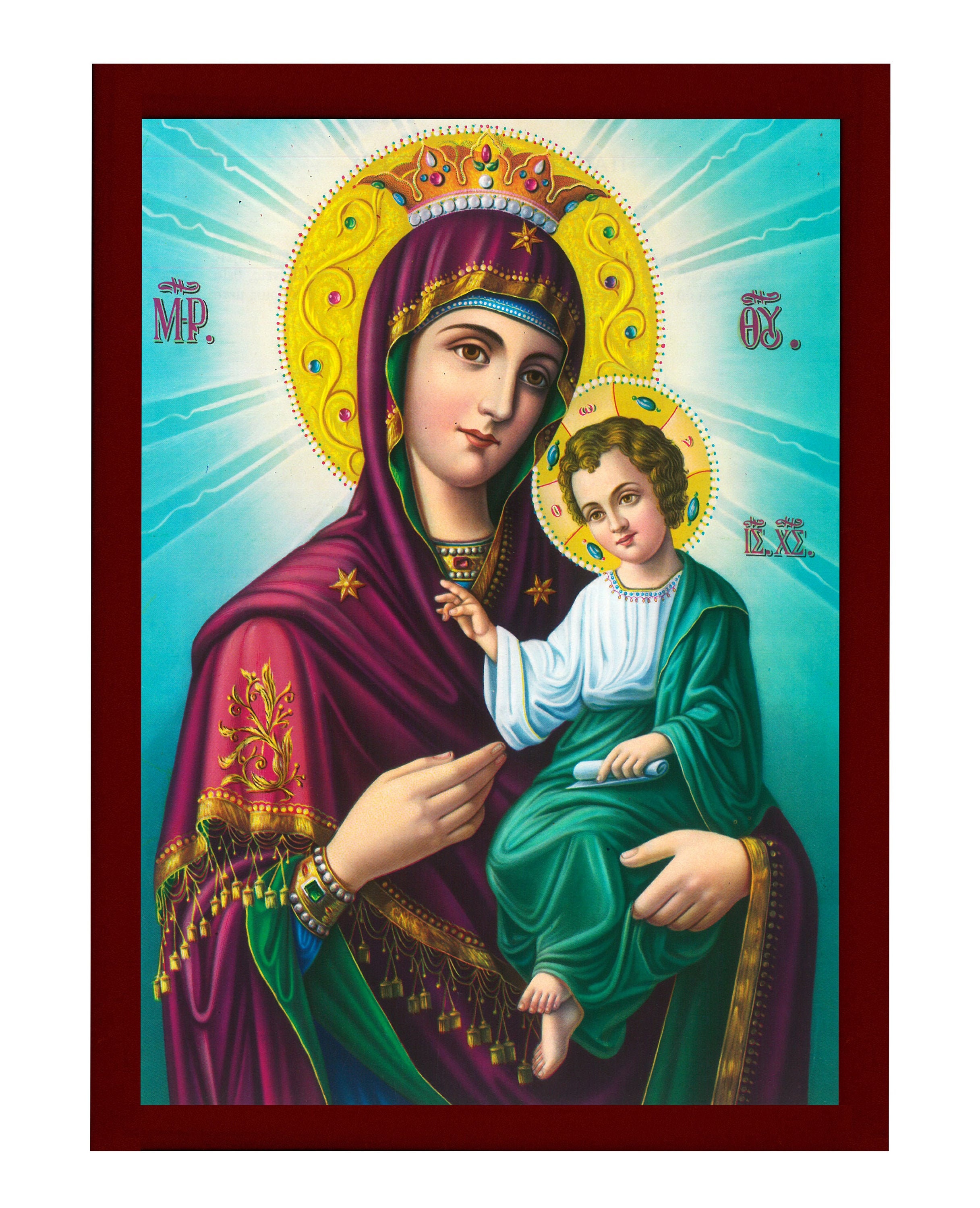 Virgin Mary Icon Panagia Handmade Greek Catholic Icon - Etsy