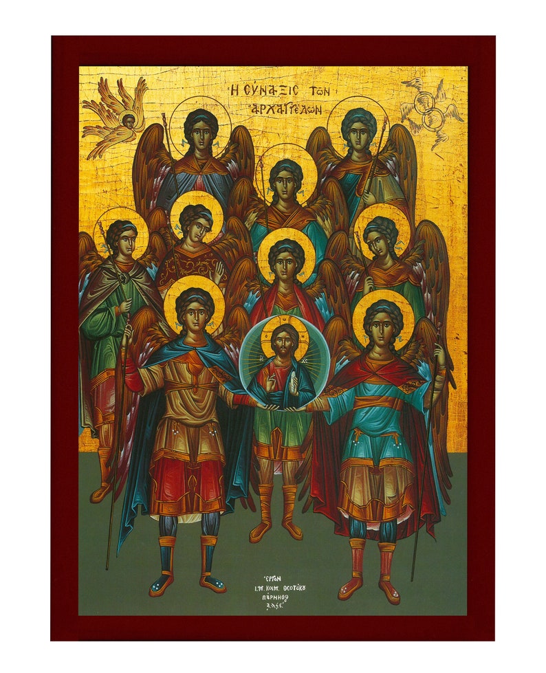Synaxis of the Archangels Icon Handmade Greek Orthodox Icon - Etsy