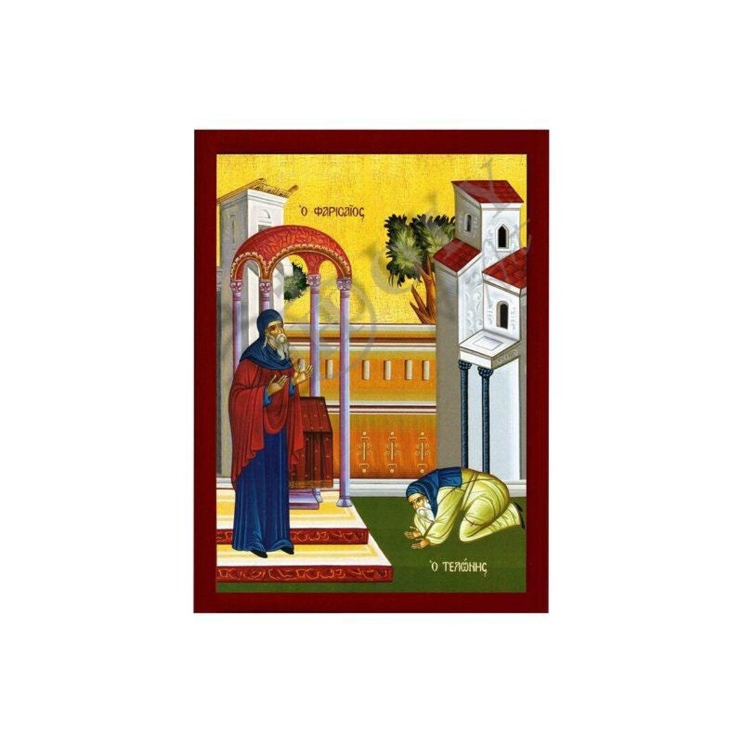 The Parable of Tax Collector and the Pharisee Icon Handmade Greek ...