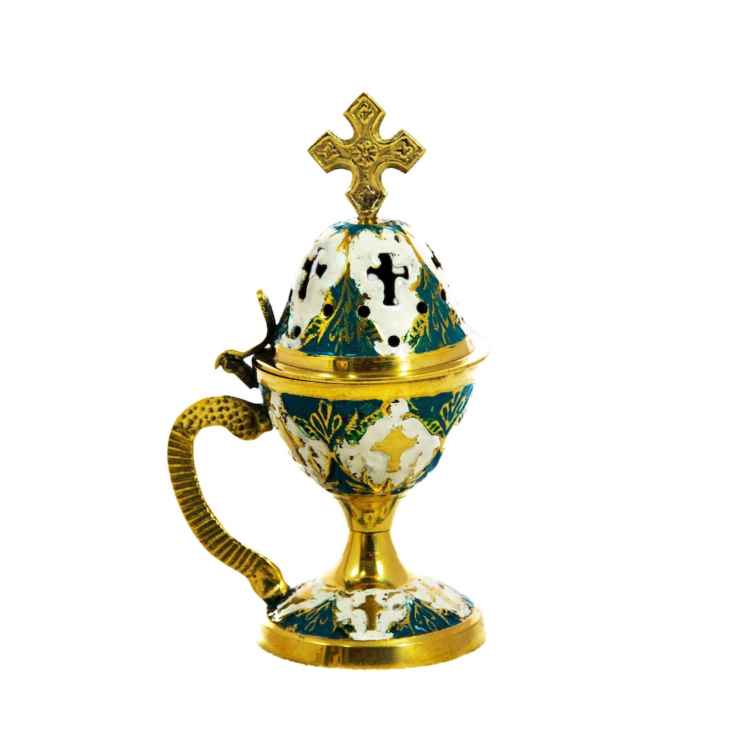 Christian Brass Resin Incense Burner Greek Orthodox Thurible - Etsy
