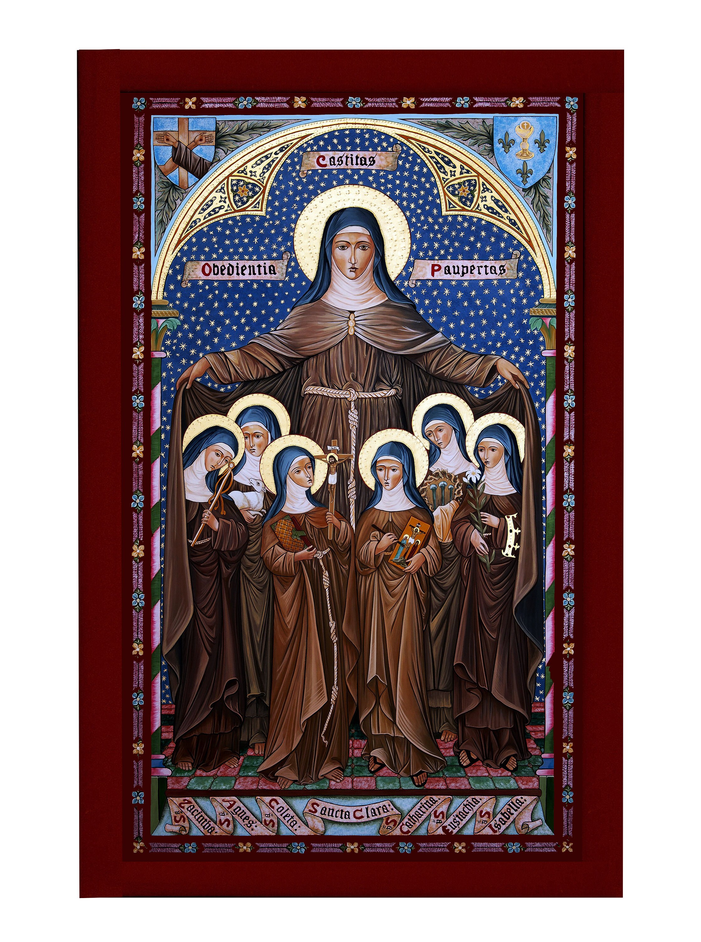 Saint Clare Of Assisi Icon Handmade Catholic Icon Of Santa Etsy