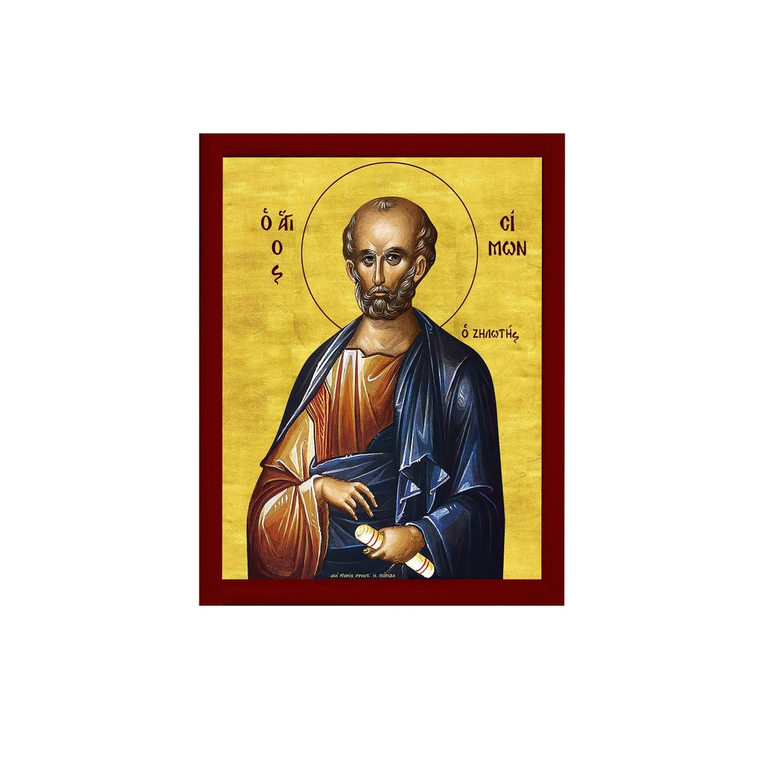 Saint Simon Icon the Apostle, Handmade Greek Orthodox Icon of St Simon ...