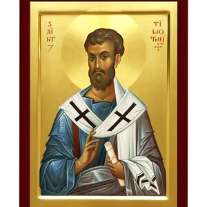 Saint Timothy Icon, Handmade Greek Orthodox Icon of St Timothy the ...