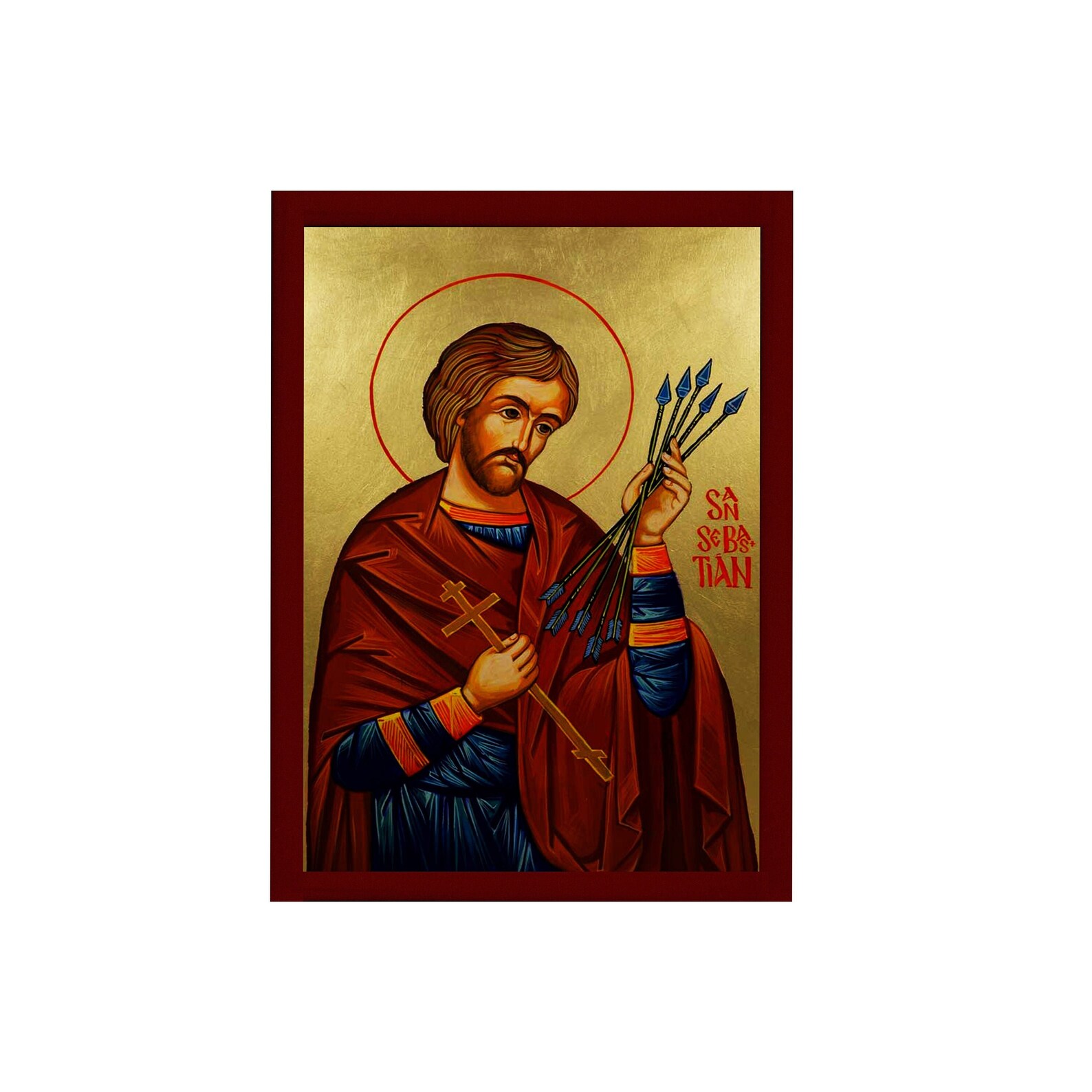 Saint Sebastian Icon Handmade Greek Orthodox Catholic Icon of - Etsy