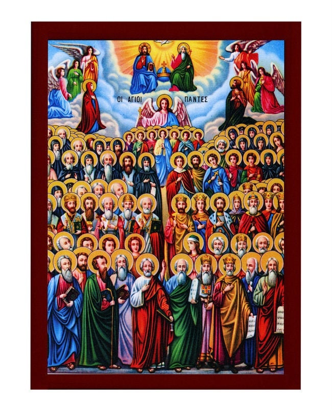 Synaxis of All Saints Icon Handmade Greek Orthodox Icon of - Etsy