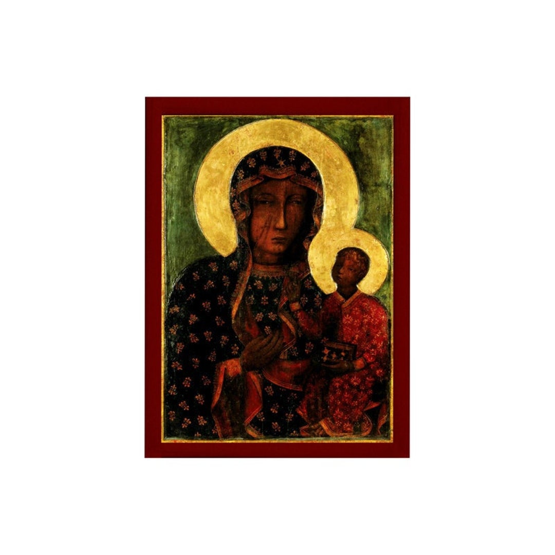 Black Madonna Icon Panagia, Virgin Mary Icon Christian Orthodox Icon ...