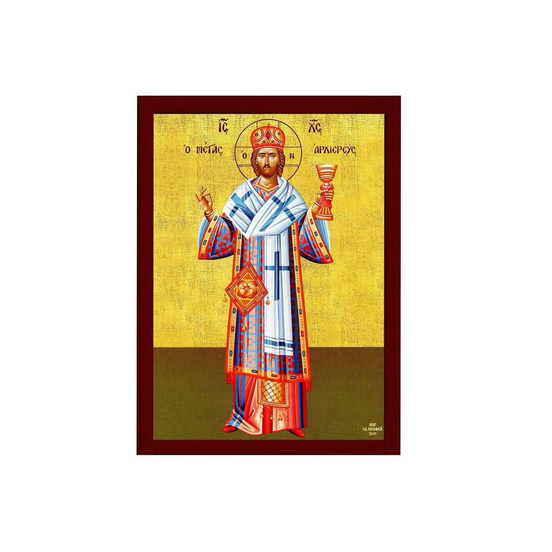 Jesus Christ Icon, the Great High Priest Handmade Greek Orthodox Icon ...