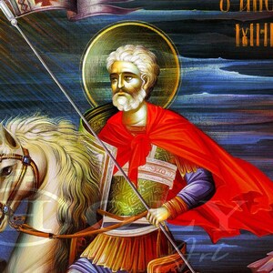 Saint Menas Icon, Handmade Greek Orthodox Icon St Menas of Egypt ...