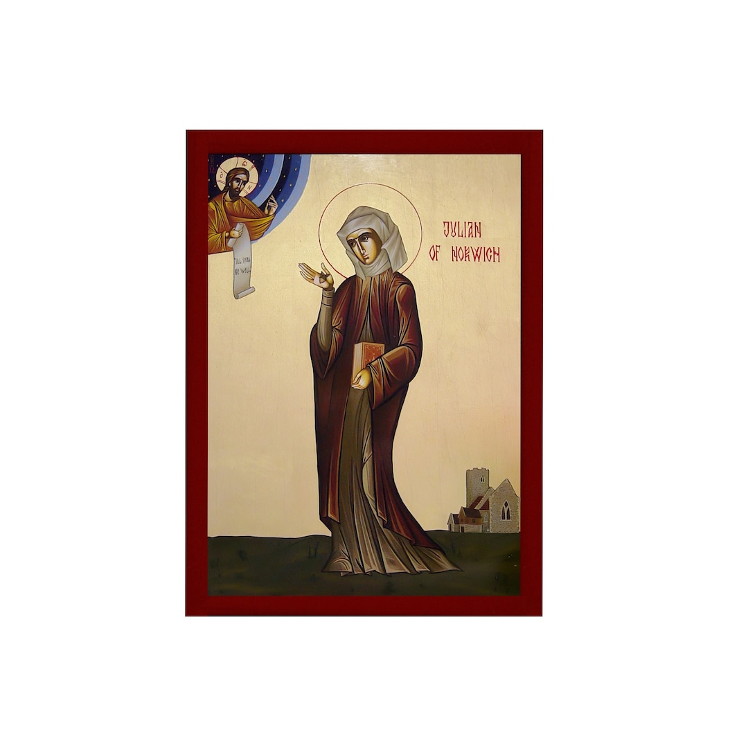 Saint Julian Icon, Handmade Greek Orthodox Icon of St Julian of Norwich ...