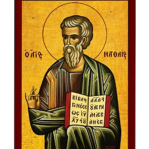 Saint Matthew the Apostle Icon Handmade Greek Orthodox Icon of Apostle ...