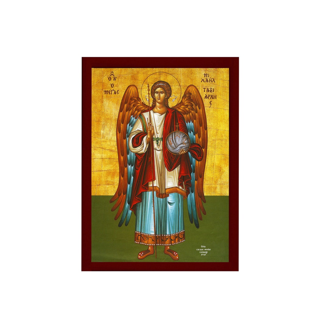 Archangel Michael Icon, Handmade Greek Orthodox Icon of St Michael ...