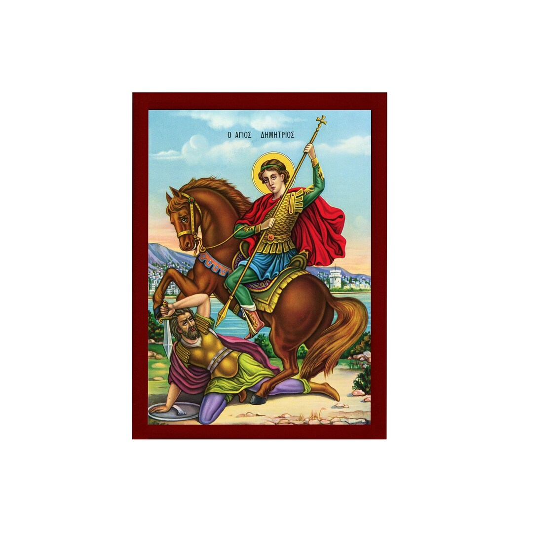 Saint Demetrius Icon, Handmade Greek Orthodox Icon of St Demetrios ...