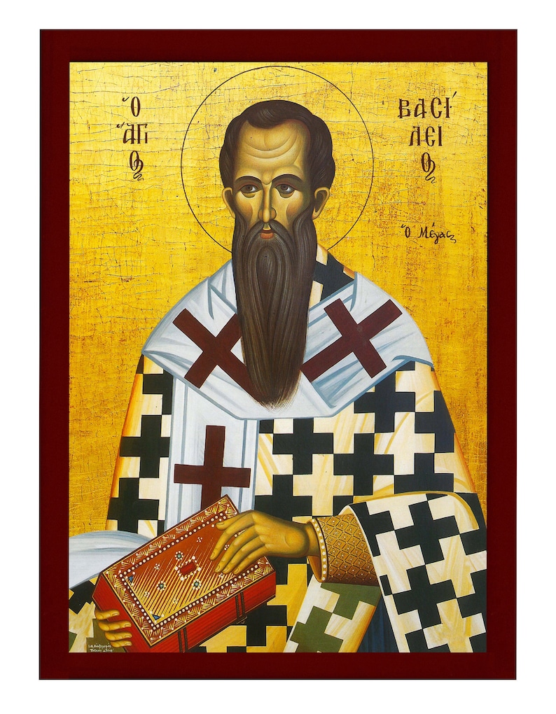 Saint Basil Icon Handmade Greek Orthodox Icon of Basil the | Etsy