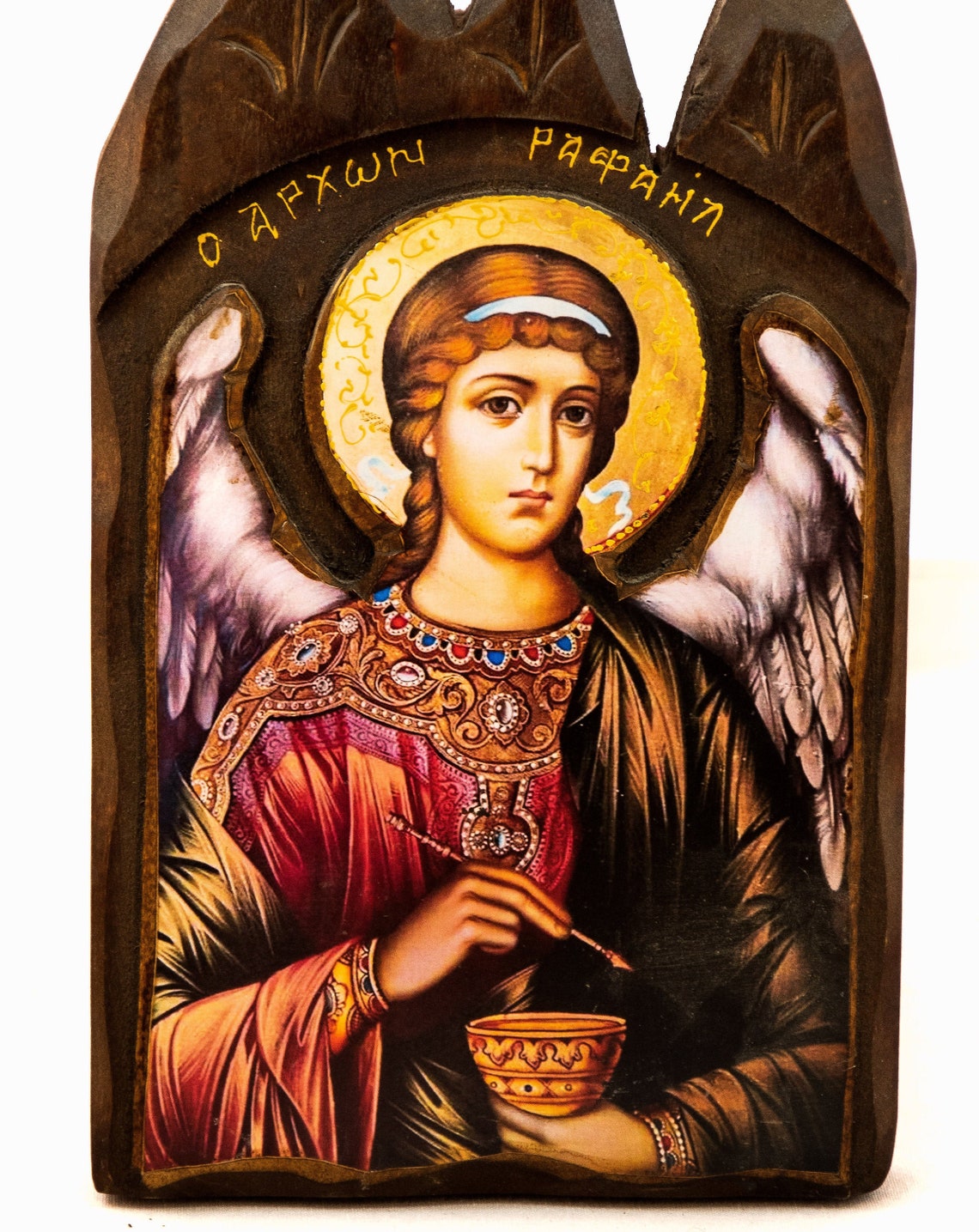 Archangel Raphael Icon Handmade Greek Orthodox Icon - Etsy