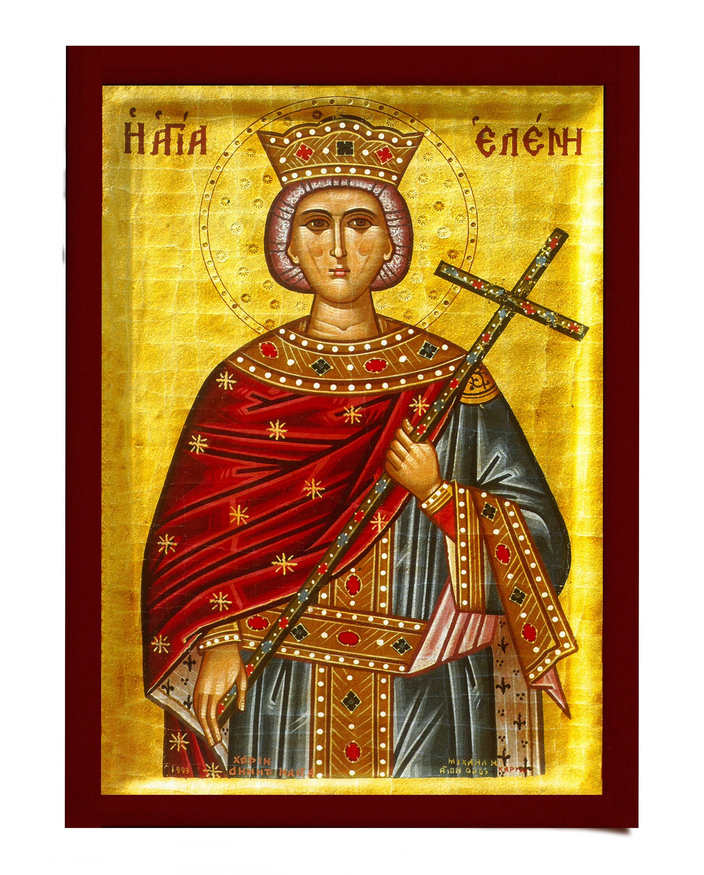 Saint Helen Icon Handmade Greek Christian Orthodox Icon of St - Etsy