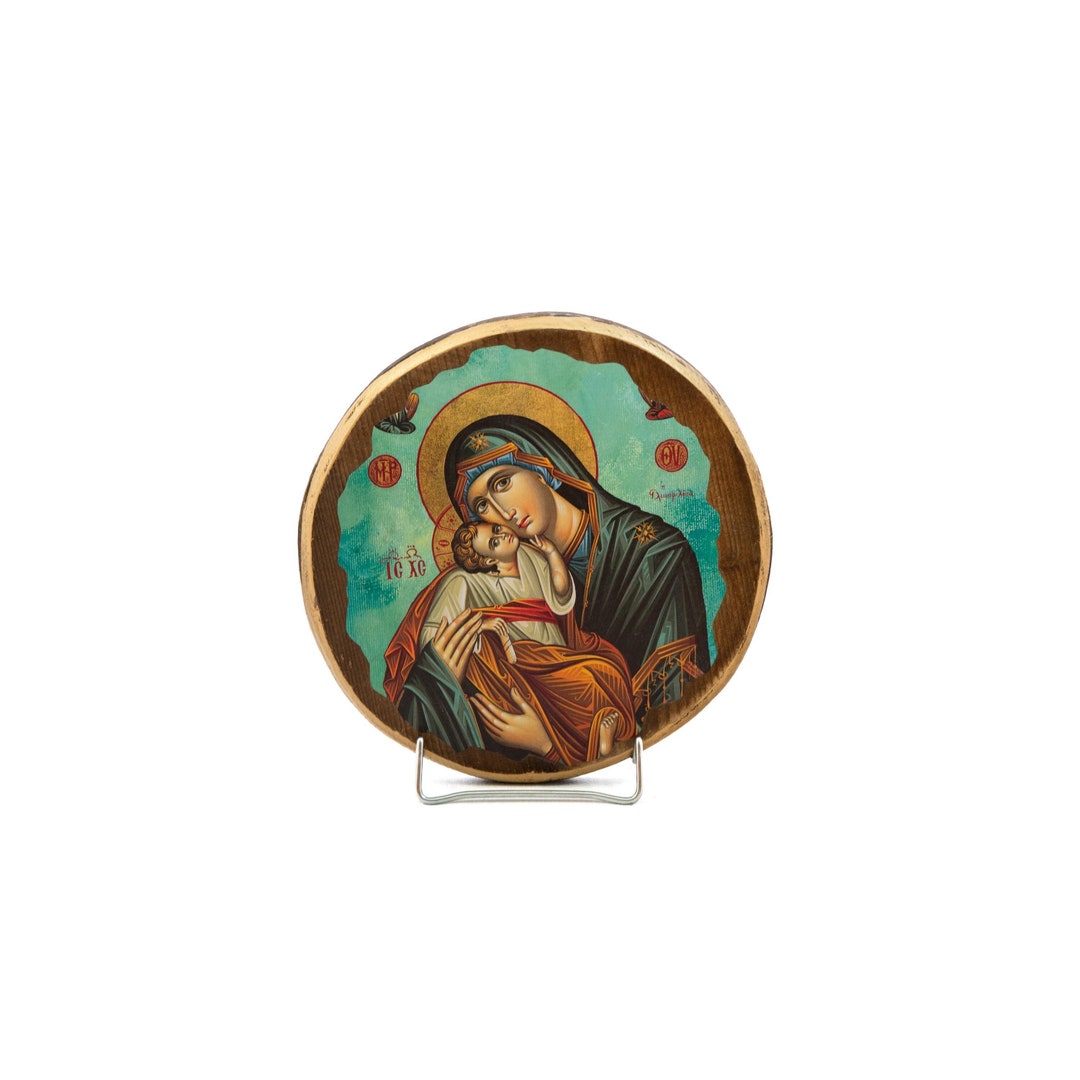 Icône de la Vierge Marie Panagia, icône orthodoxe grecque faite à la ...