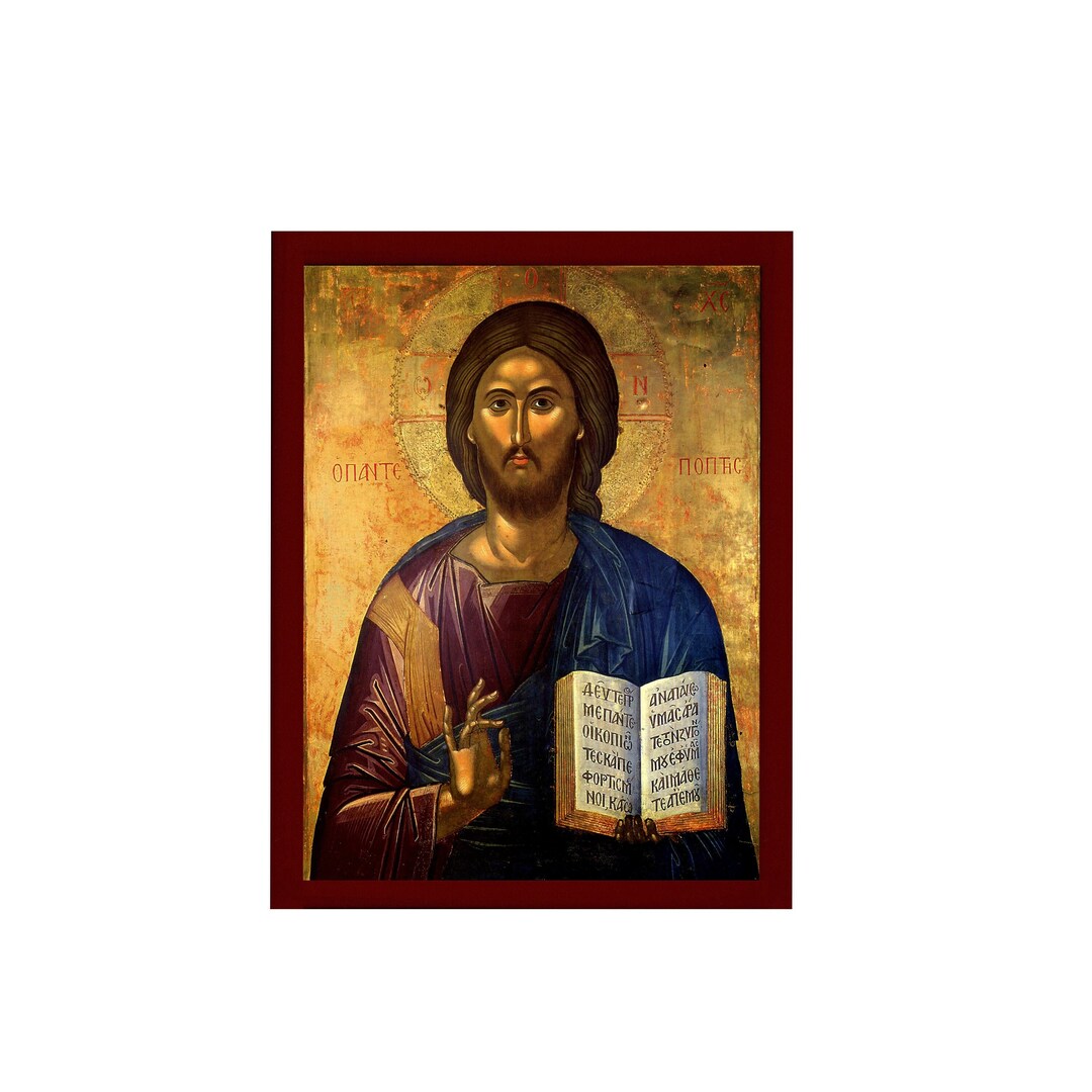 Jesus Christ Icon, Handmade Greek Orthodox Icon of Our Lord, Byzantine ...