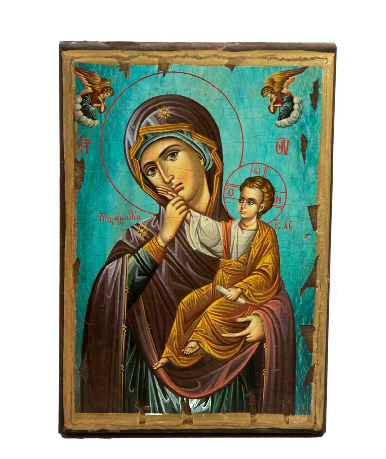 Virgin Mary Icon Paramythia Handmade Greek Orthodox Icon of | Etsy